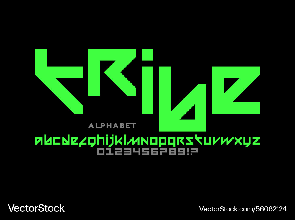 Tribe tribal style font alphabet letters Vector Image