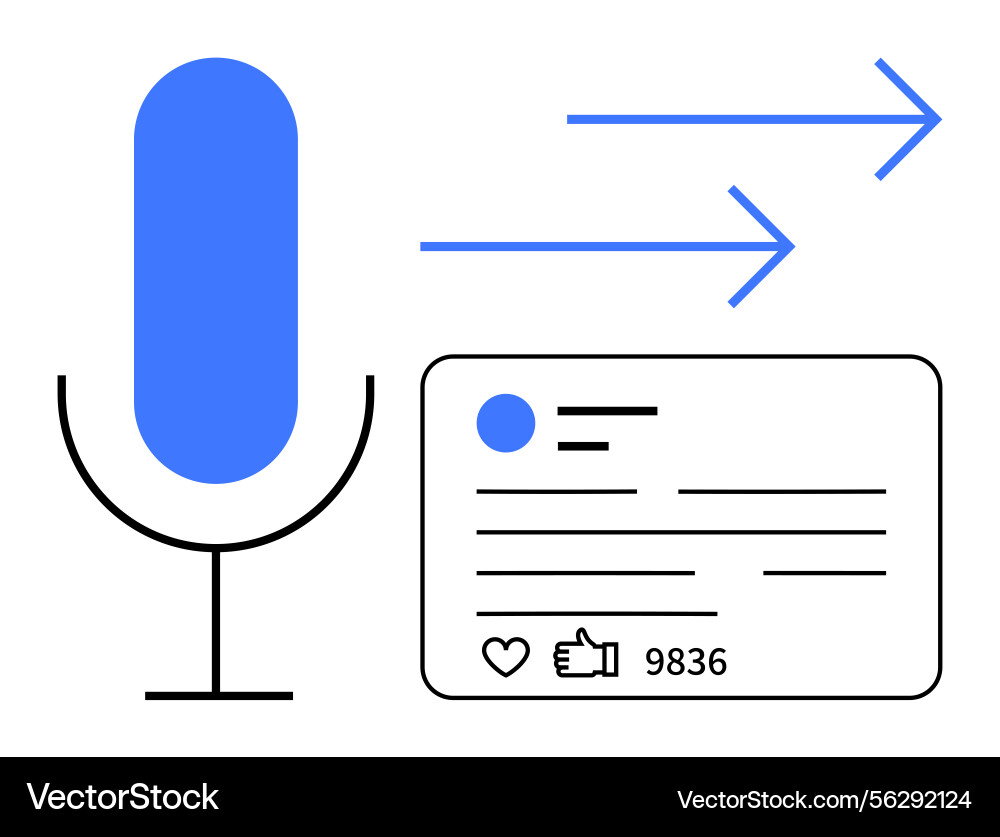 Voice interaction and social media engagement Vector Image