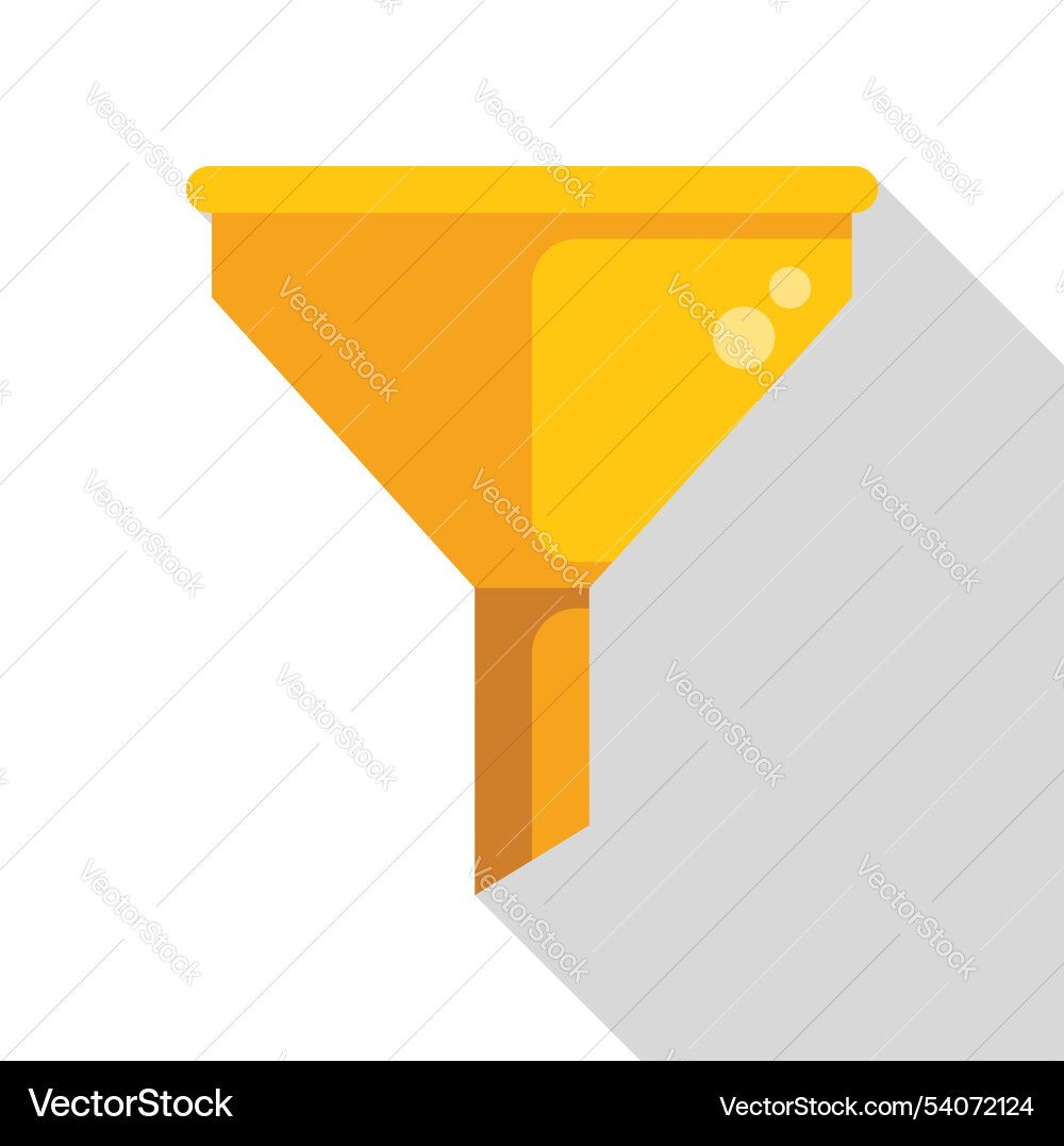 Yellow funnel filtering pouring channeling Vector Image