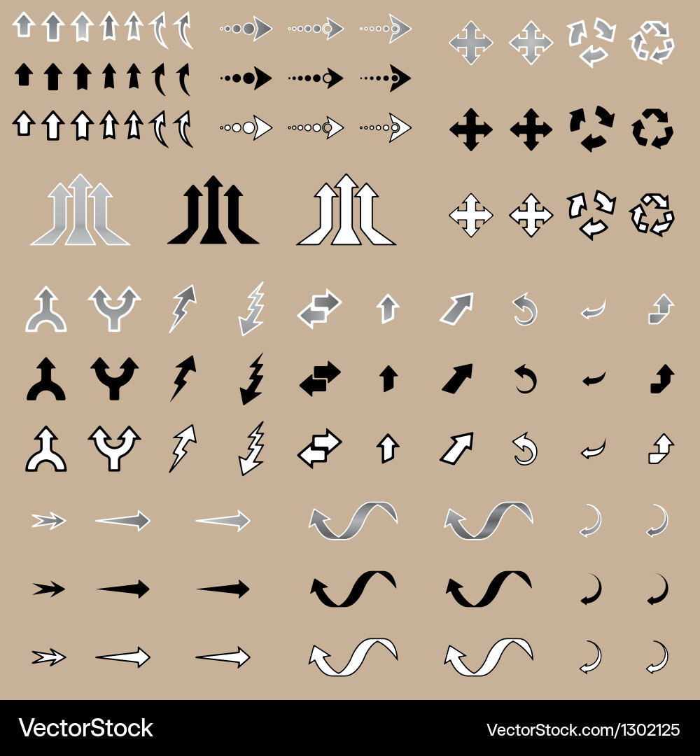 Arrow stickers set isolated Royalty Free Vector Image