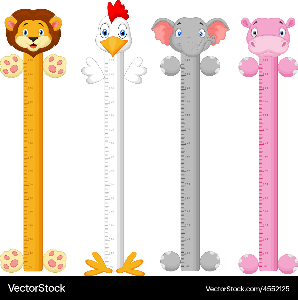 Cartoon animal wall meter Royalty Free Vector Image