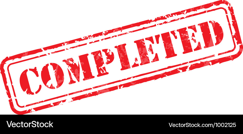 Completed rubber stamp Royalty Free Vector Image