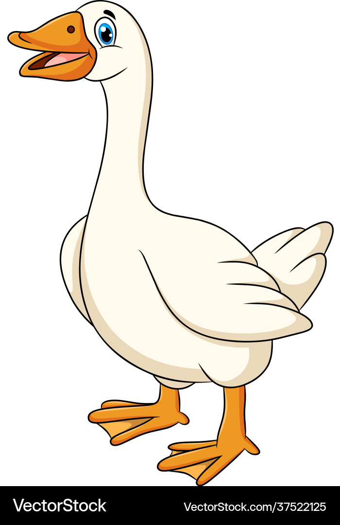 Cute goose animal cartoon Royalty Free Vector Image