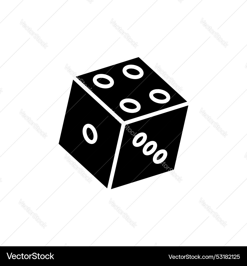 Dice icon set board game die cube symbol casino Vector Image