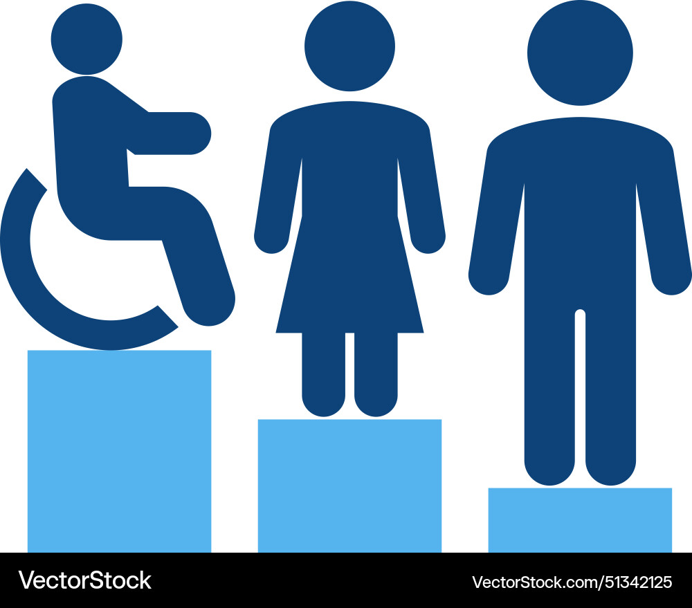 Equity icon for disability and gender equality Vector Image