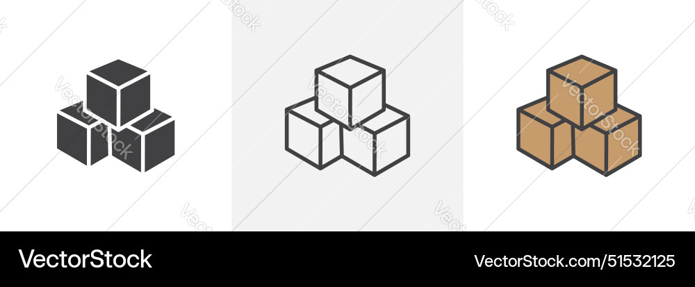 Inventory icon set storage product box symbol Vector Image