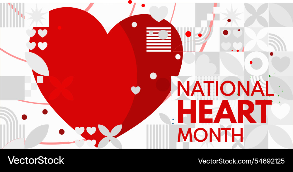 National heart month - banner Royalty Free Vector Image