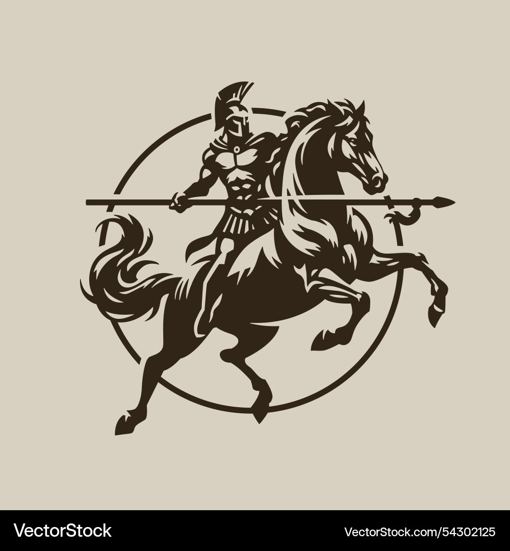 Spartan warrior riders with a spear designed using