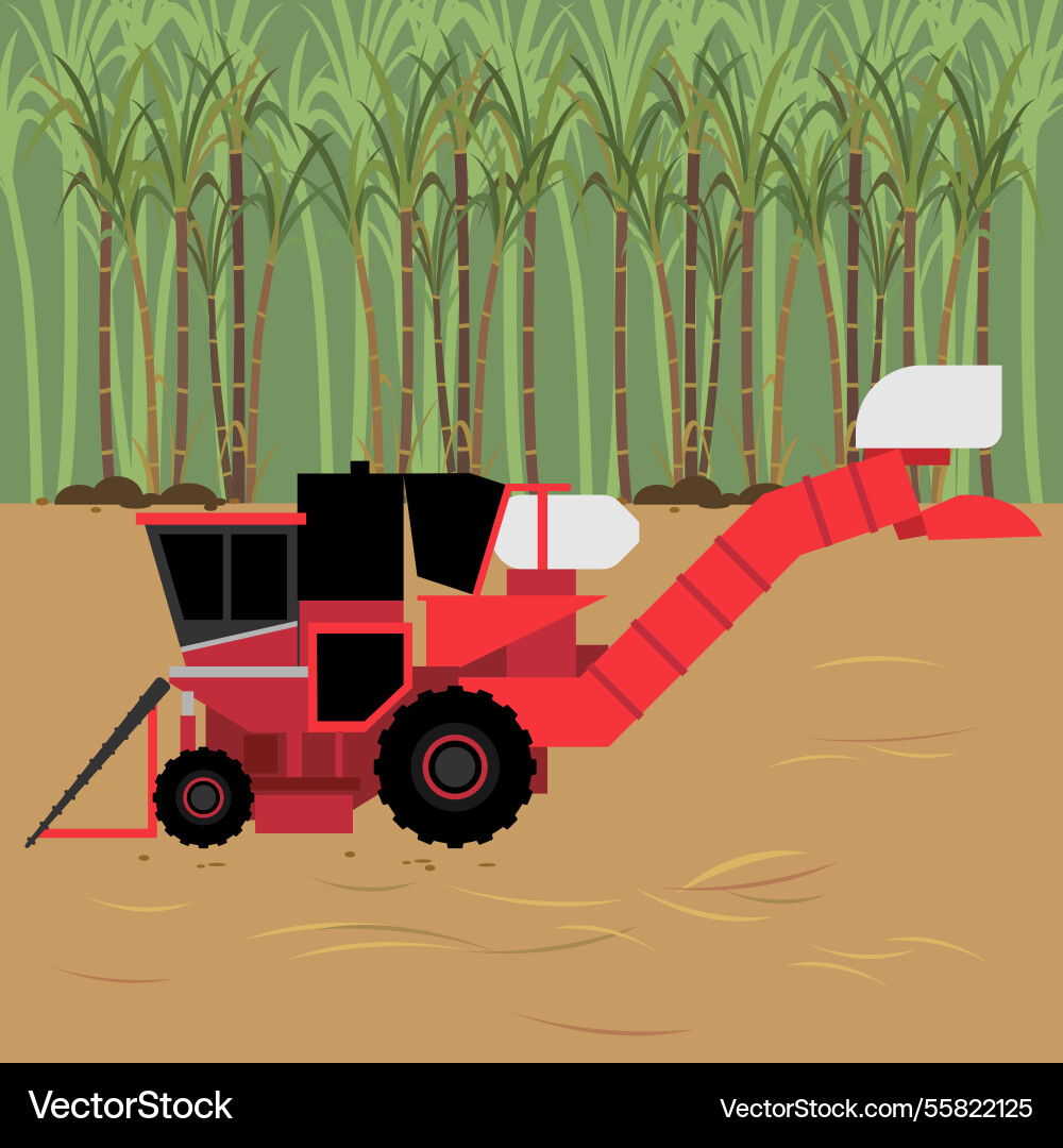 Sugarcane harvester Royalty Free Vector Image - VectorStock