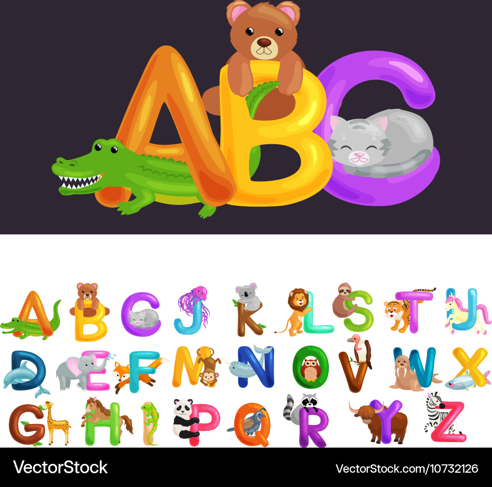 Animal ABC Letters for Kids Royalty Free Vector Image