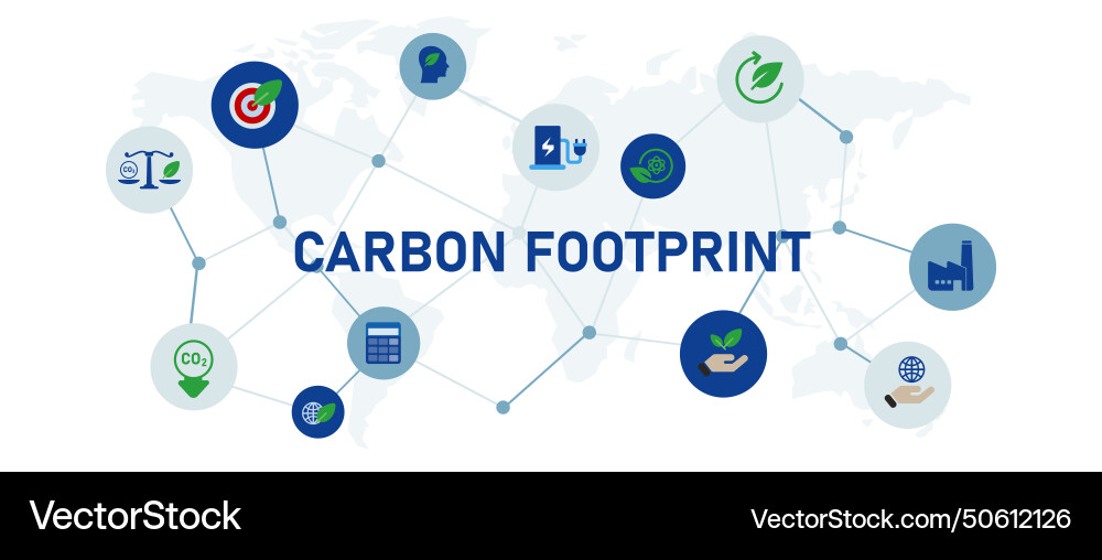 Carbon footprint greenhouse reducing emission Vector Image