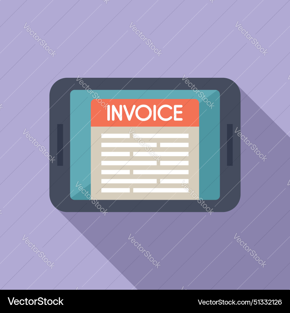 Digital invoice concept on tablet Royalty Free Vector Image