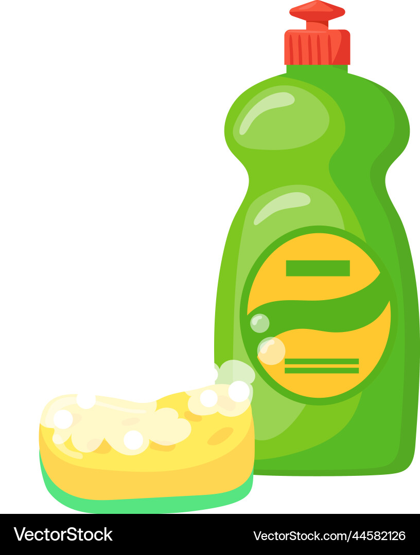Dish washing equipment cartoon gel bottle Vector Image