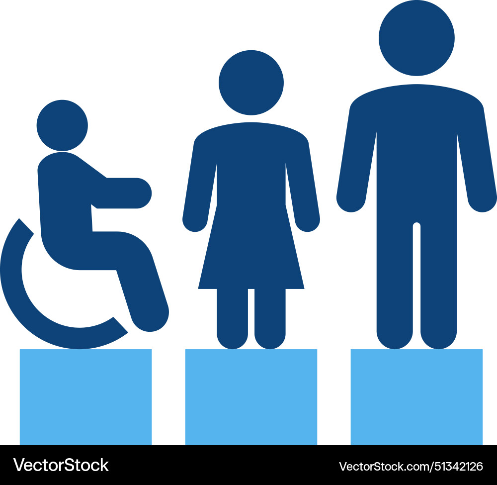 Equality icon for disability and gender equity Vector Image