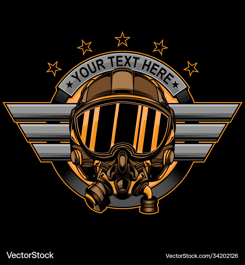 Fighter pilot logo Royalty Free Vector Image - VectorStock