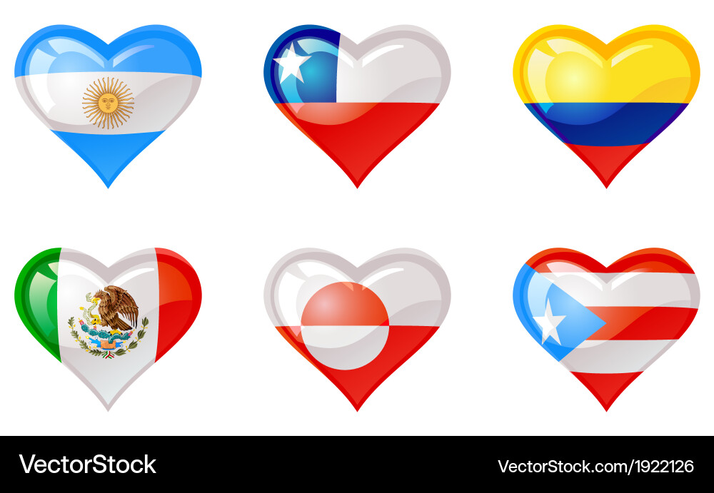 Flags heart Royalty Free Vector Image - VectorStock