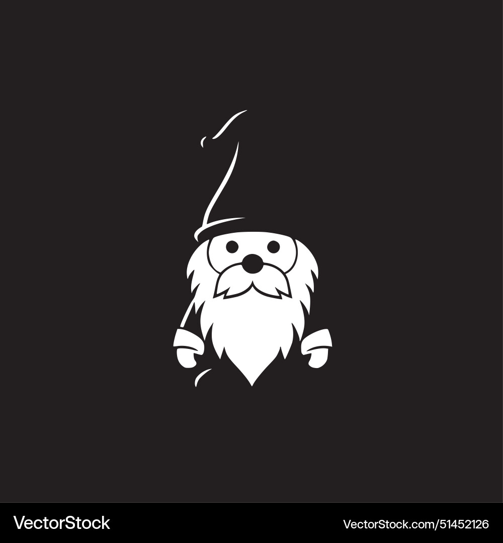 Gnome - minimalist and flat logo Royalty Free Vector Image