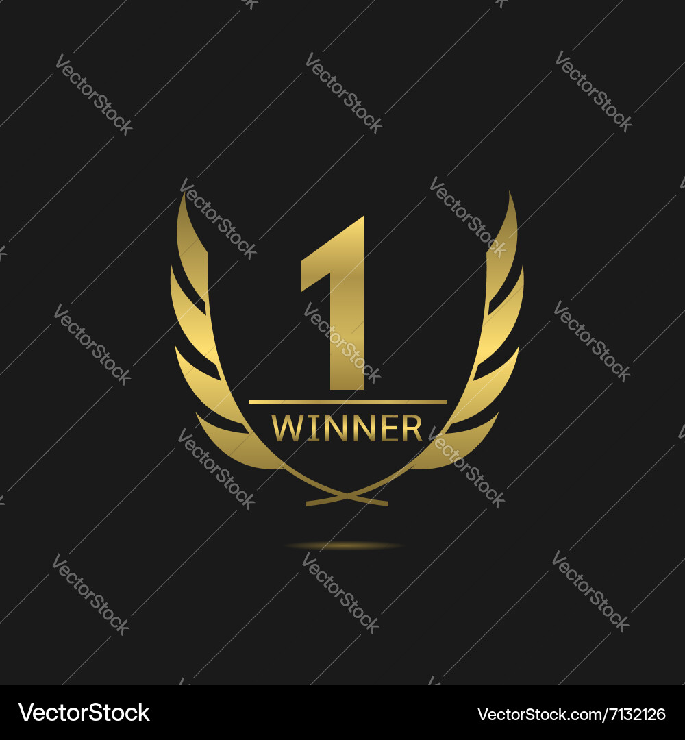 Golden Number One Award Icon Royalty Free Vector Image