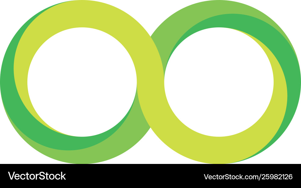 Green infinity symbol icon gradient Royalty Free Vector