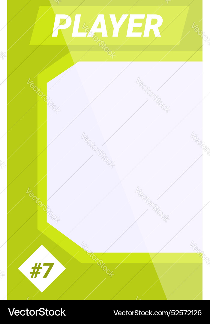 Green trading card game number seven player Vector Image