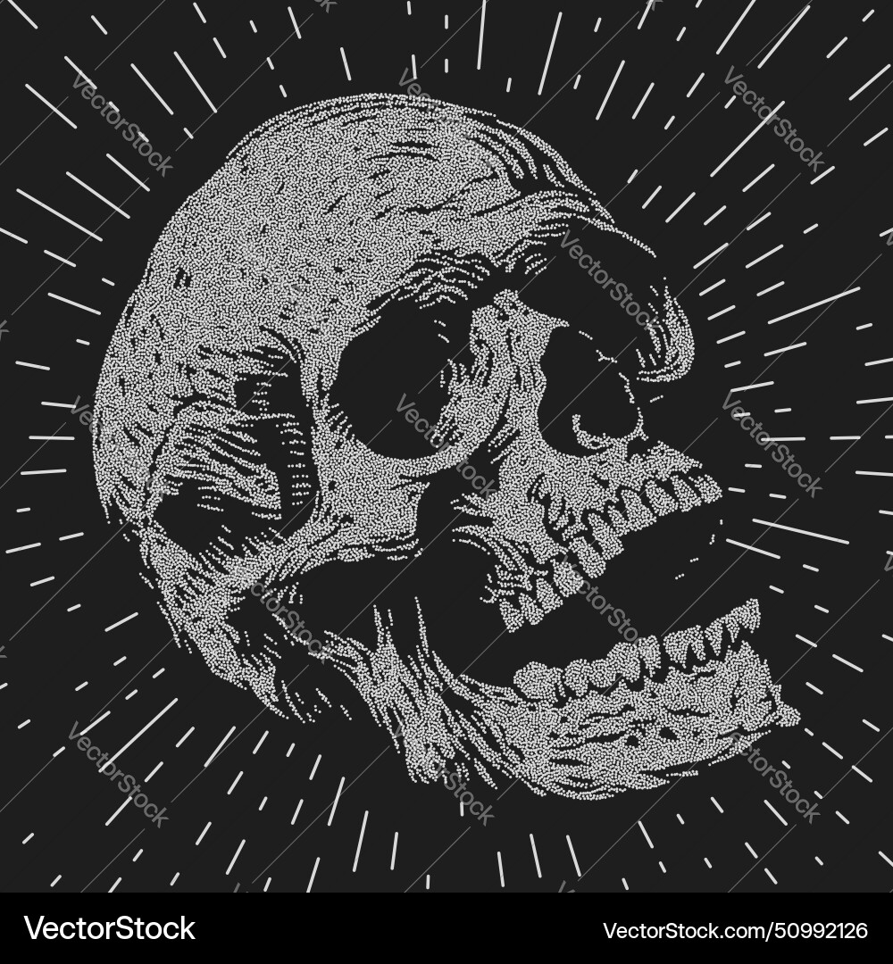 Human skull retro style Royalty Free Vector Image