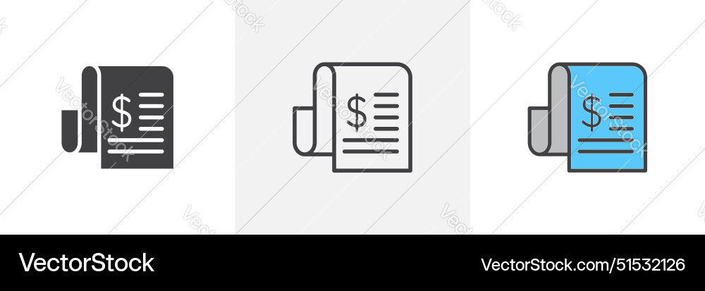 Invoice icon set pay tax receipt symbol order Vector Image