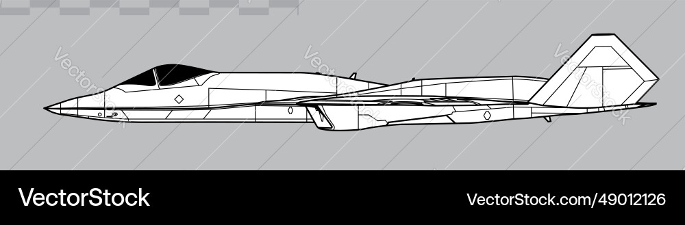 Northrop yf-23 black widow ii Royalty Free Vector Image