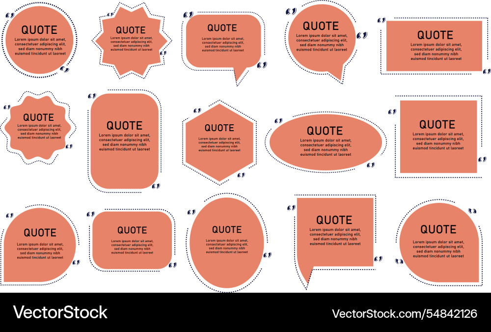 Quote box frame big set texting boxes blank Vector Image