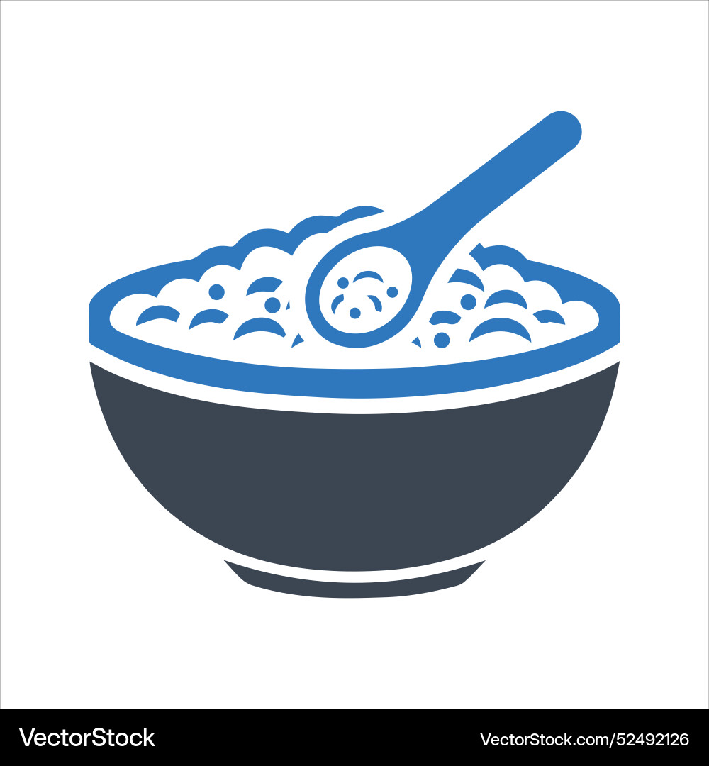 Rice bowl icon Royalty Free Vector Image - VectorStock