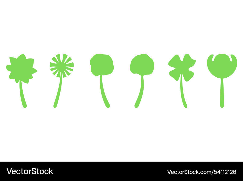Simple flower icon set nature flat design Vector Image