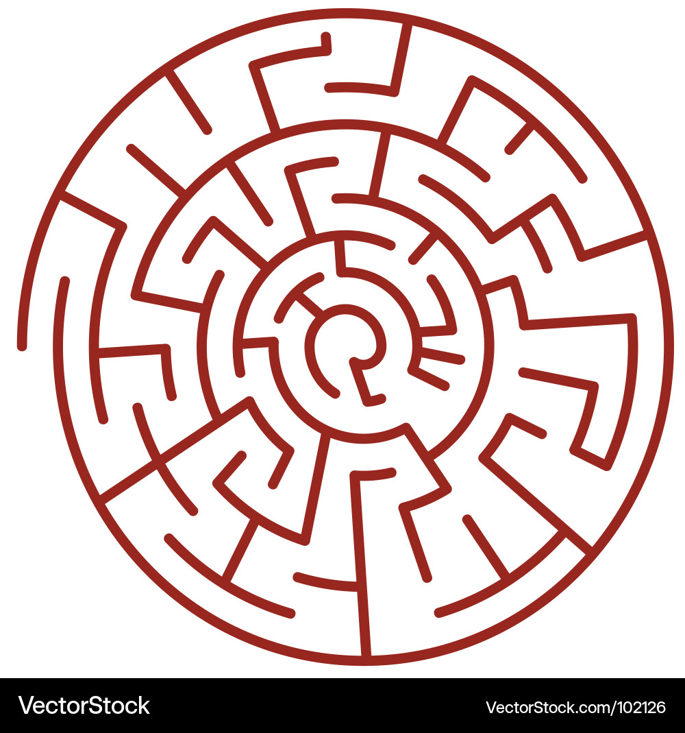Spiral labyrinth Royalty Free Vector Image - VectorStock