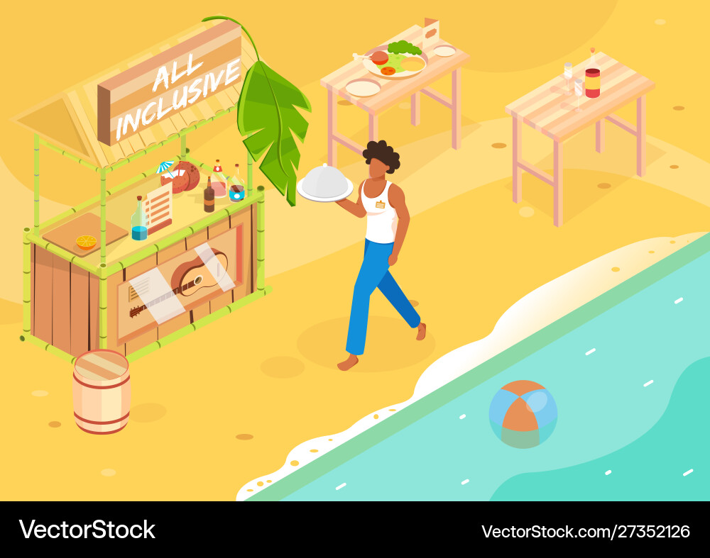 Tropical rest composition Royalty Free Vector Image