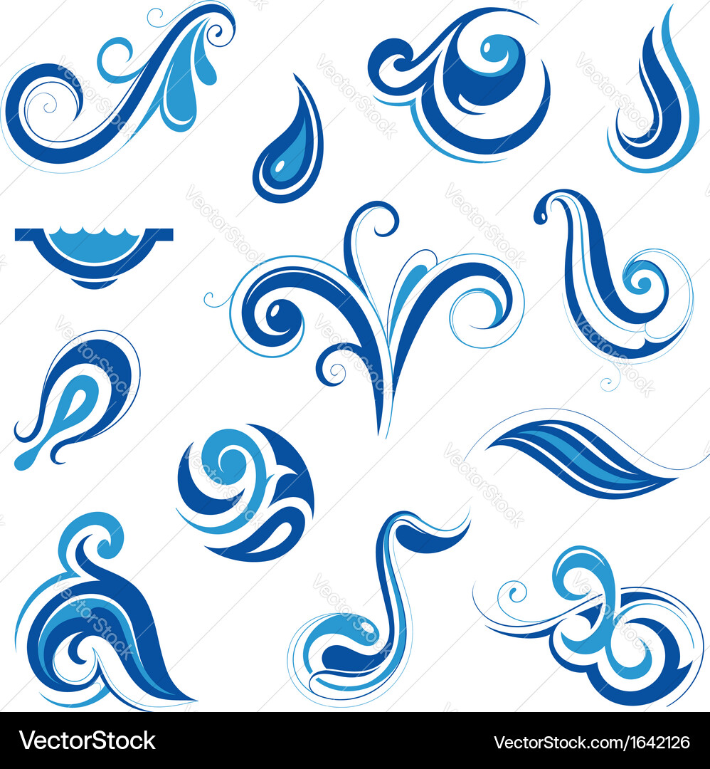 Water splash set Royalty Free Vector Image - VectorStock