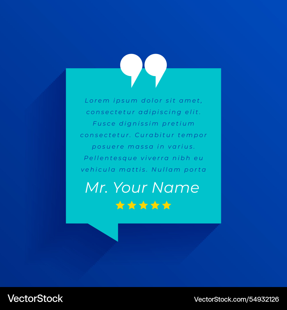 Web communication quote testimony background Vector Image