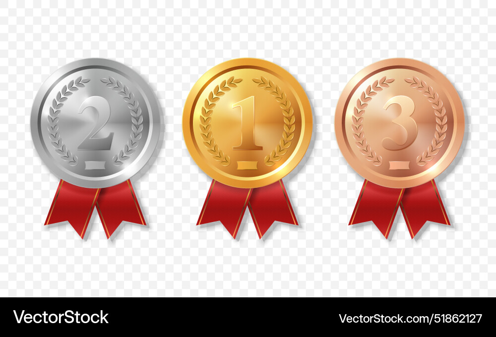 3d realistic blank golden silver Royalty Free Vector Image