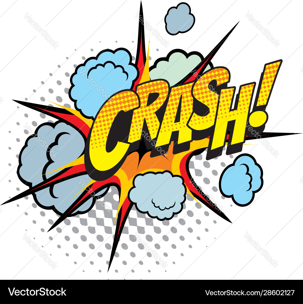 Cartoon comic book sound crash bubble blast Vector Image