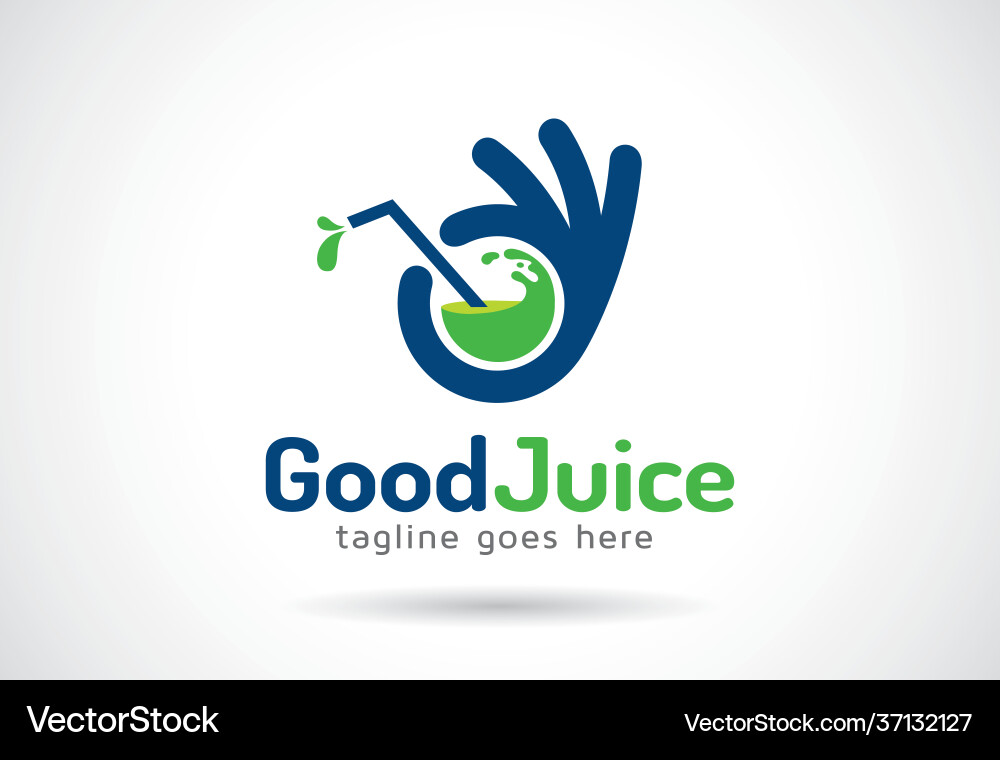 Good juice logo template design emblem Royalty Free Vector
