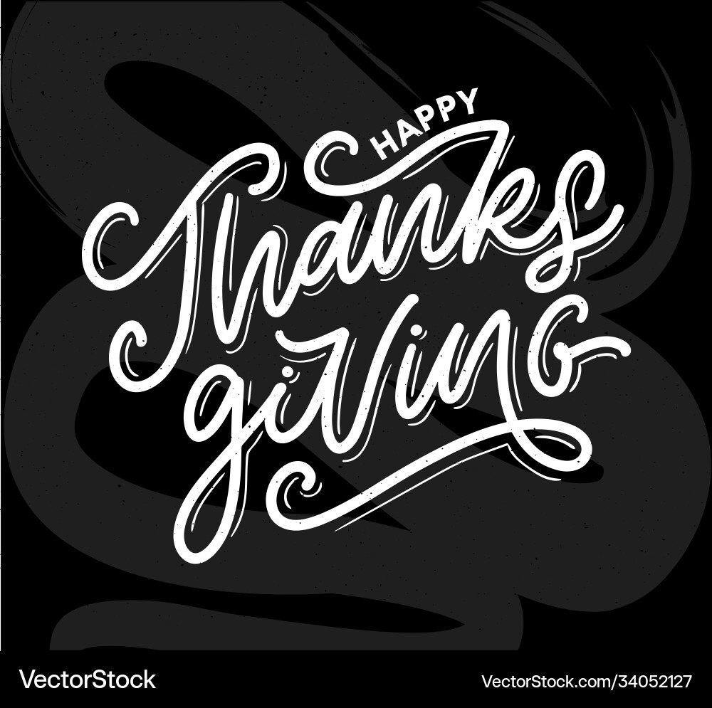 Happy thanksgiving lettering calligraphy text Vector Image