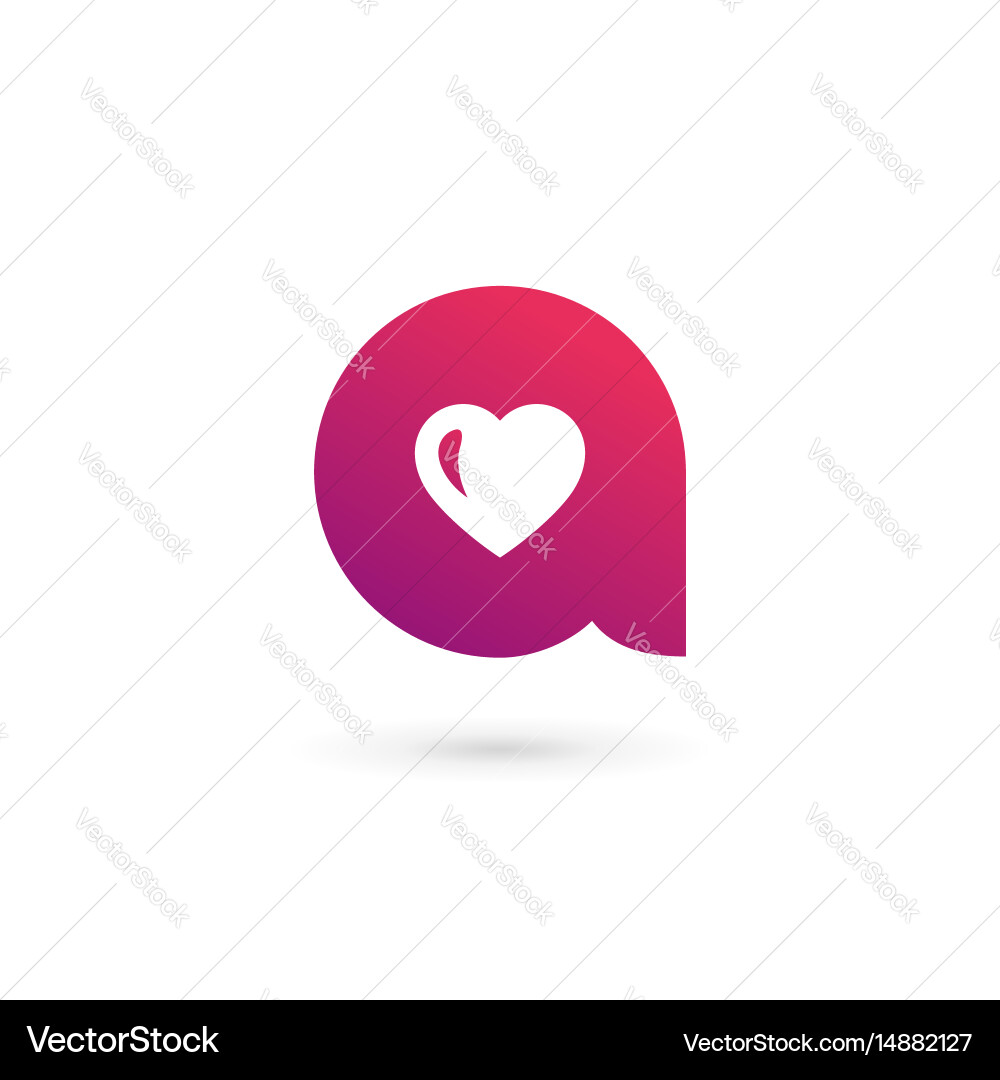 Heart A Logo Icon - Template Royalty Free Vector Image
