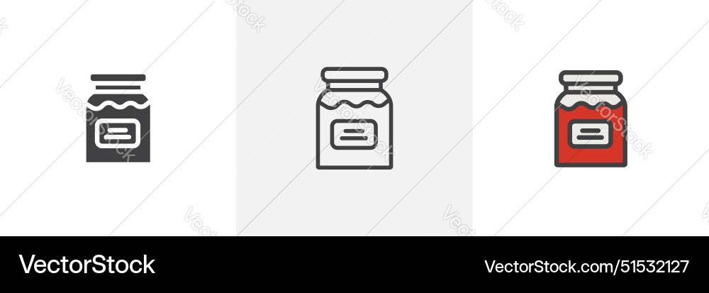 Jam icon set honey or berry jam glas jar symbol Vector Image