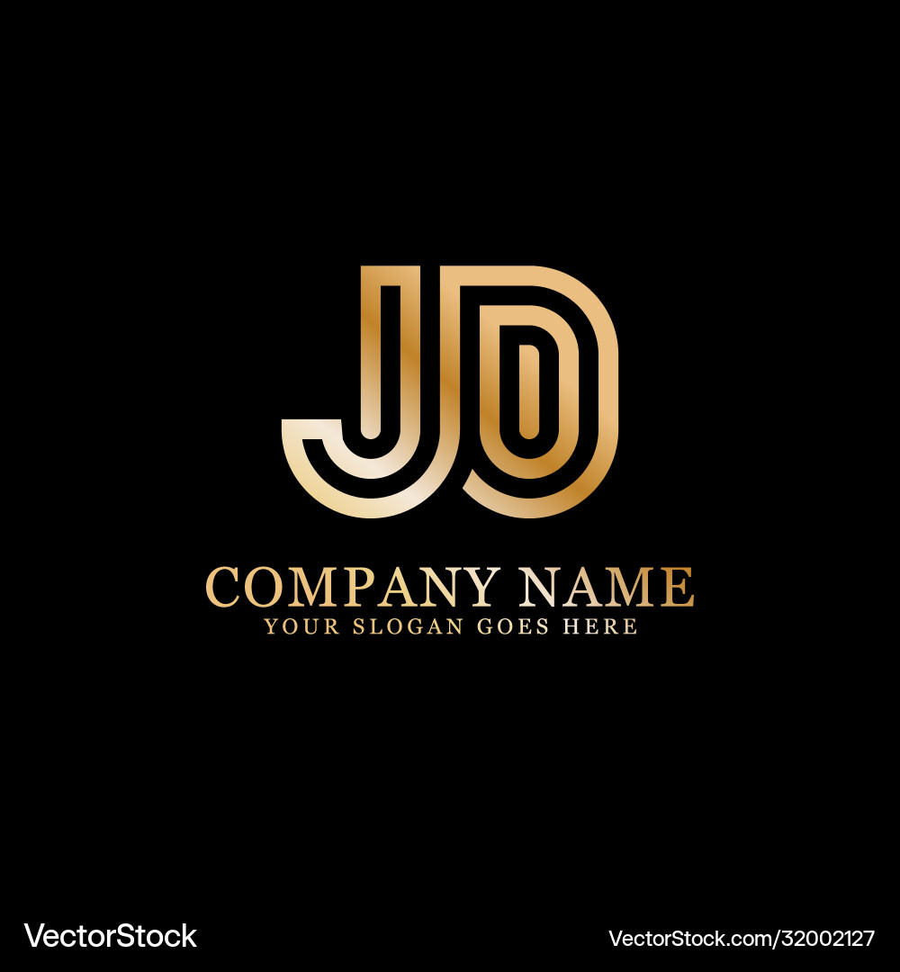 Jd monogram logo inspirations letters Royalty Free Vector