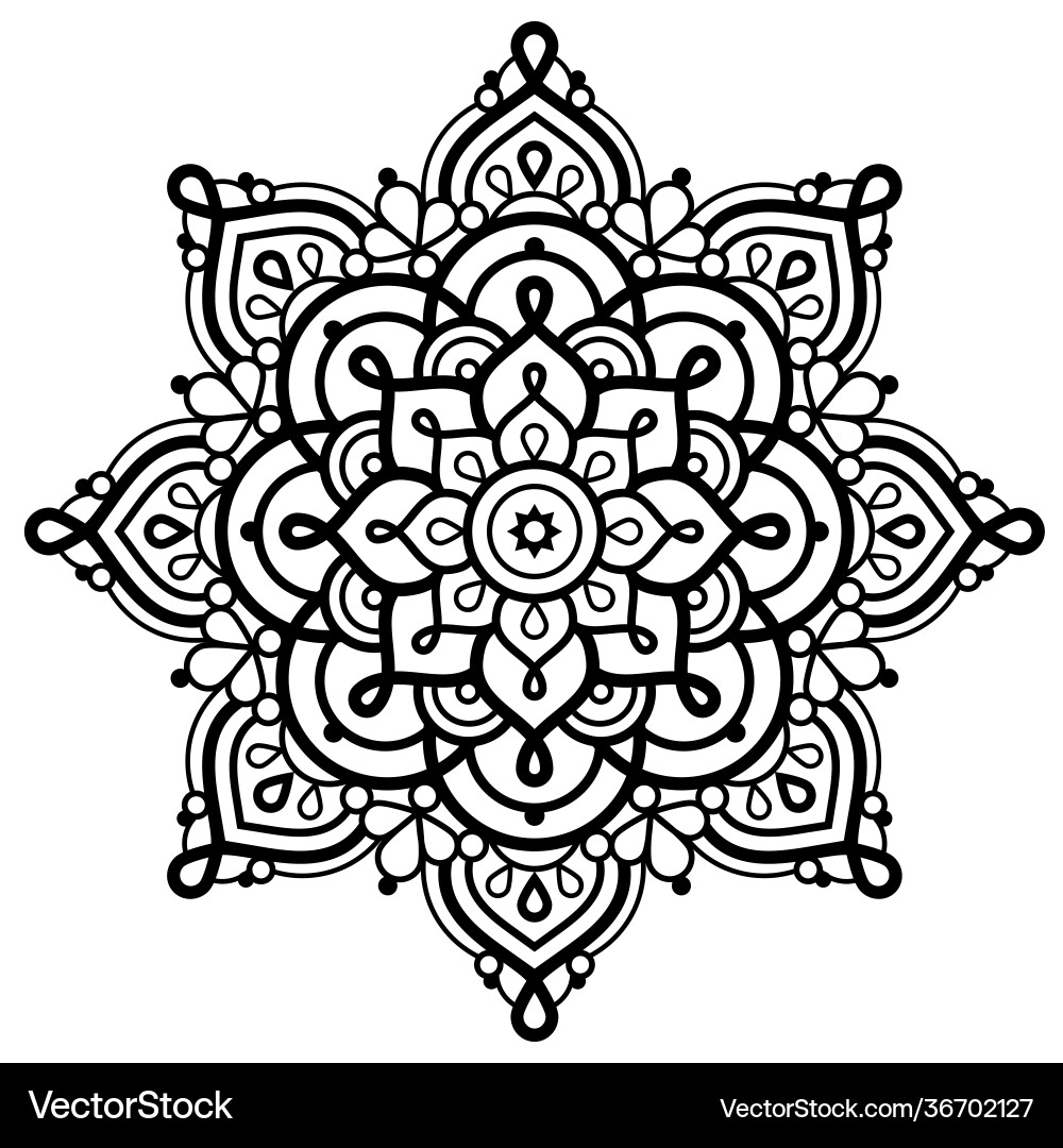Mandala art star shapes - indian design Royalty Free Vector