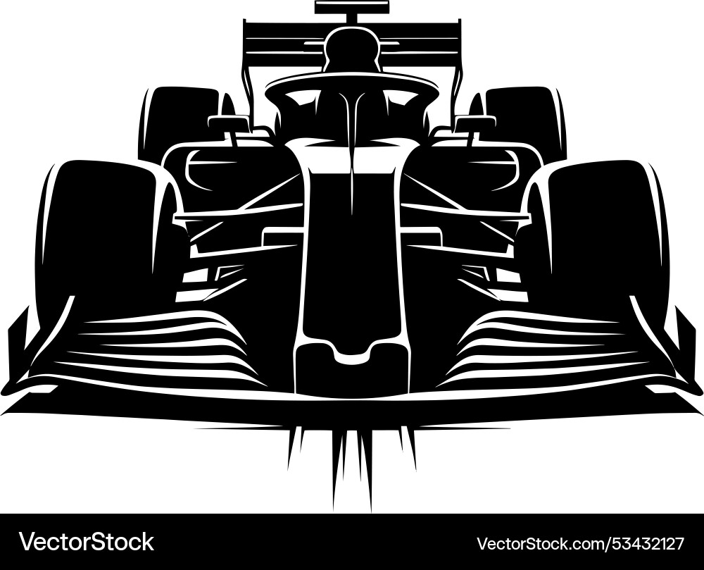 Racing car silhouette isolated on a white Vector Image