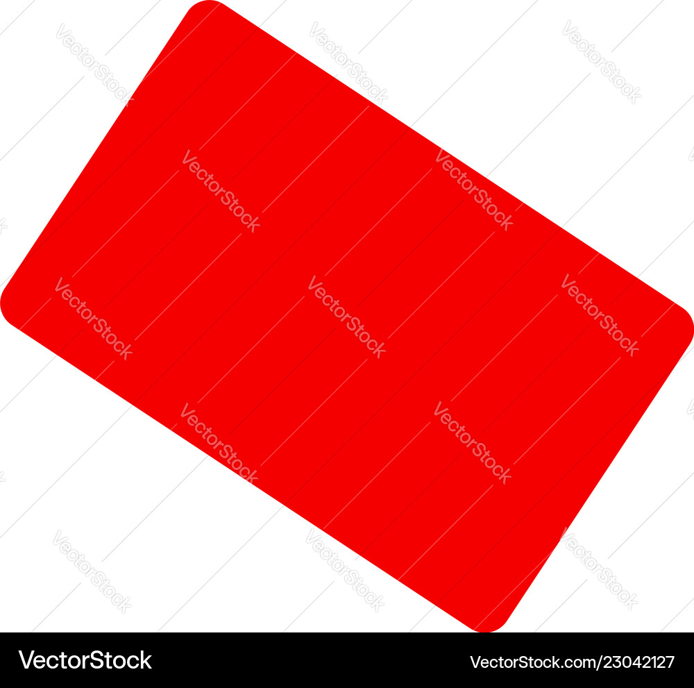 Red card icon flat style Royalty Free Vector Image