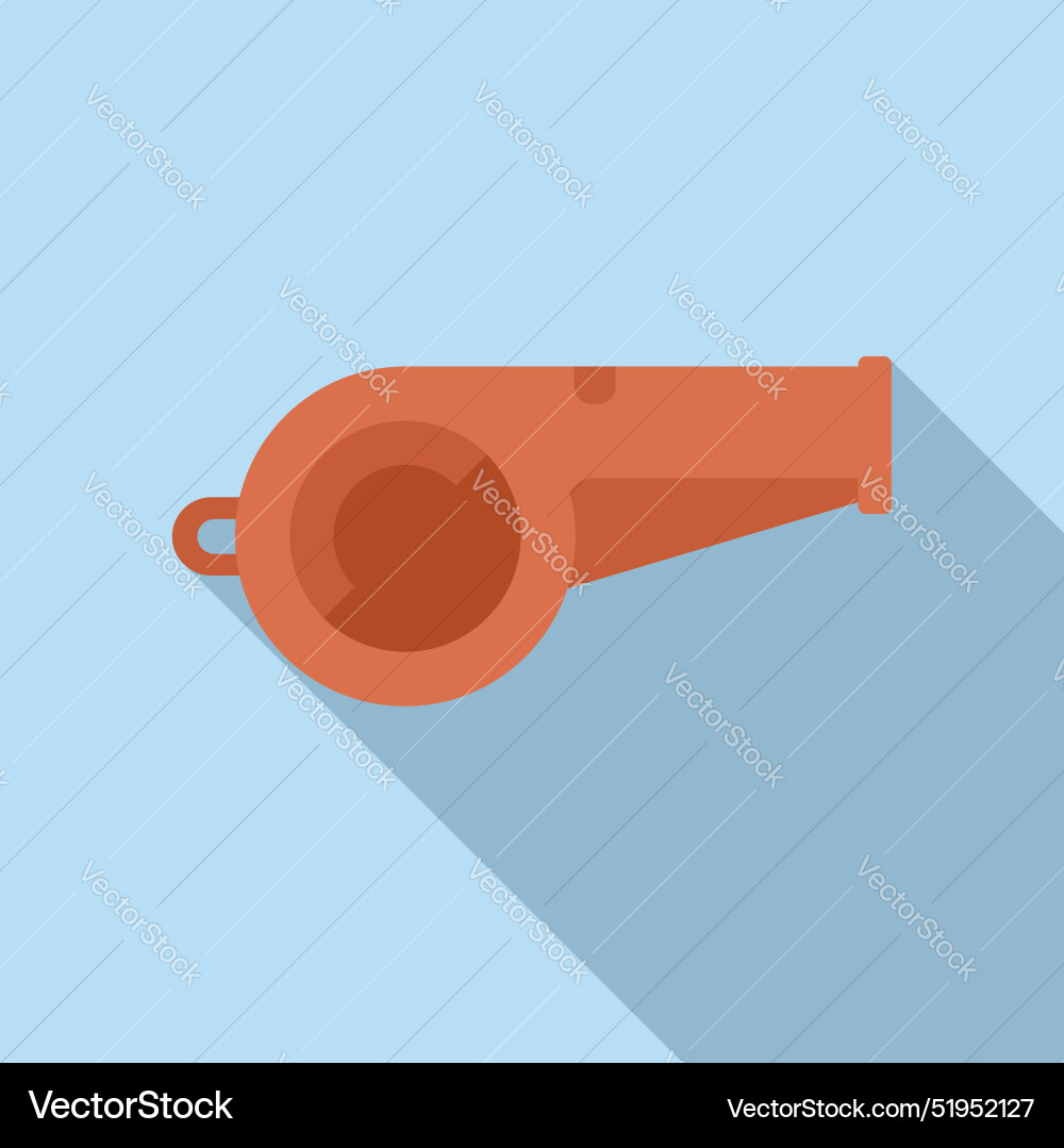 Red whistle is lying on blue background with Vector Image