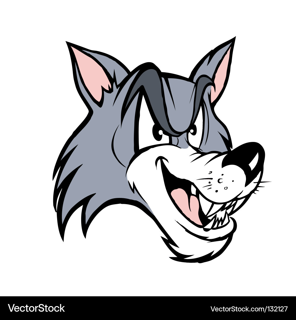 Smiling Wolf Mascot Royalty Free Vector Image - VectorStock