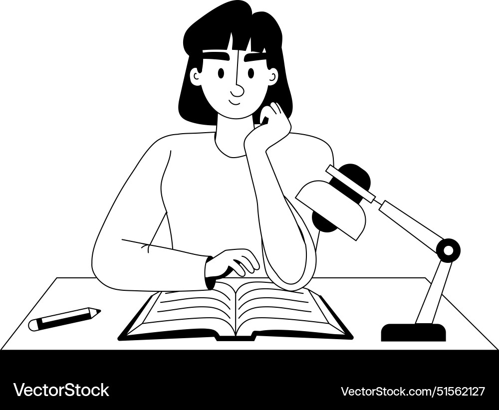Studying Royalty Free Vector Image - VectorStock