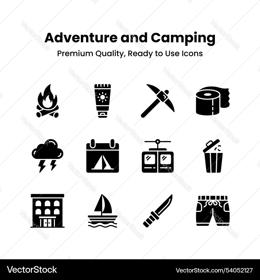 These unique designed icons of adventure things Vector Image