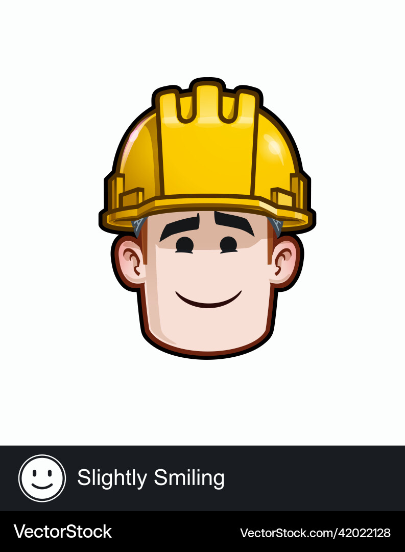 Construction worker - expressions positive n Vector Image