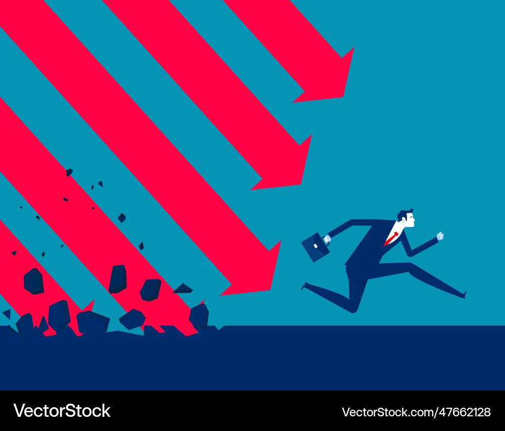 Fleeing a falling arrows destroying the ground Vector Image